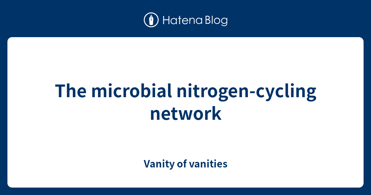 The microbial nitrogen-cycling network - Vanity of vanities