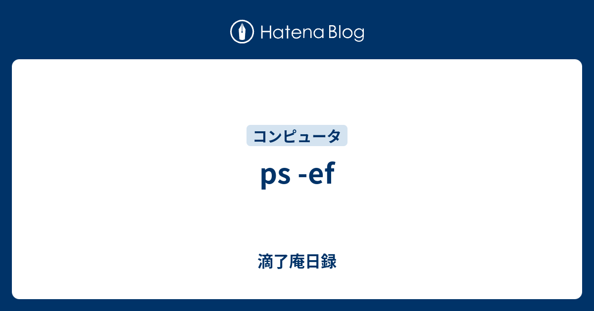 ps -ef - 滴了庵日録