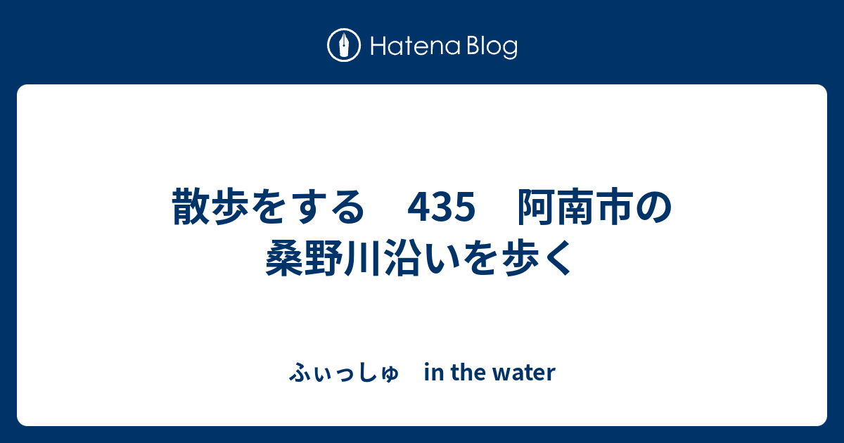 散歩をする 435 阿南市の桑野川沿いを歩く - ふぃっしゅ in the water