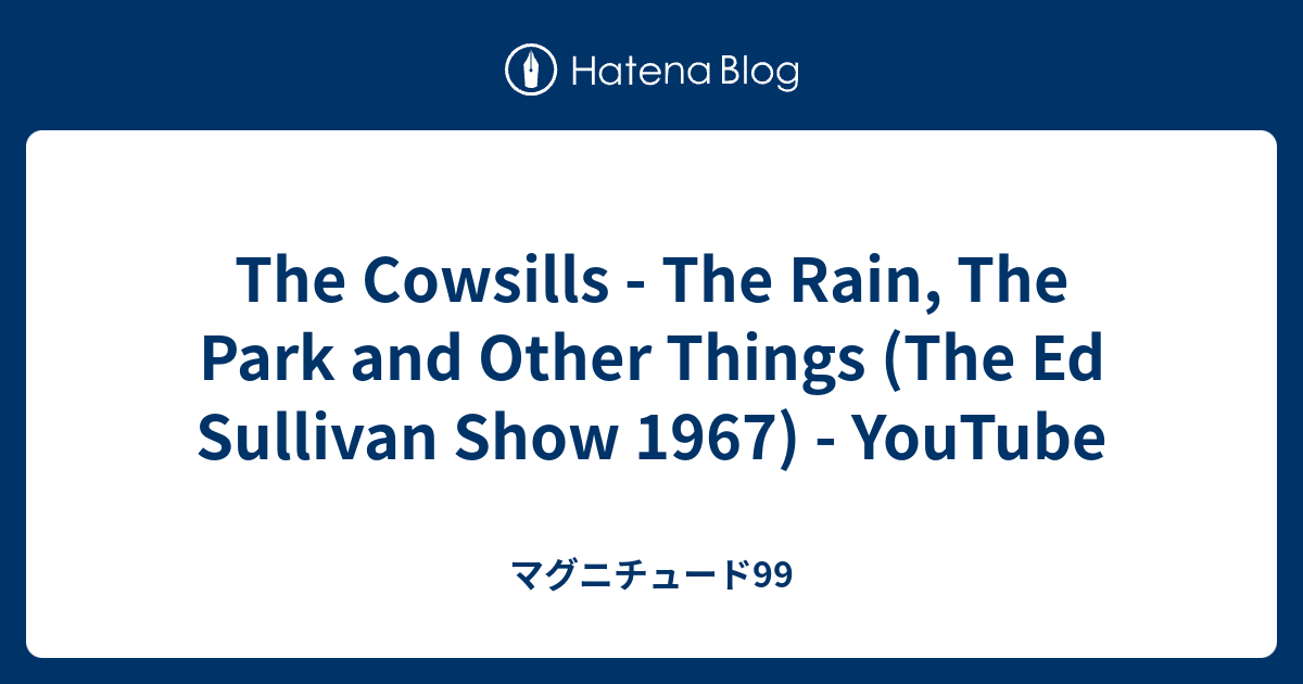 The Cowsills - The Rain, The Park and Other Things (The Ed Sullivan ...