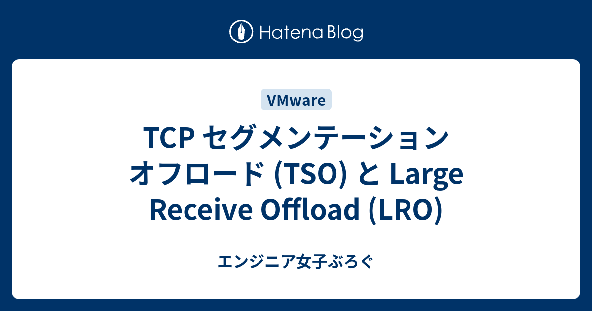 TCP セグメンテーション オフロード (TSO) と Large Receive Offload (LRO) - エンジニア女子ぶろぐ