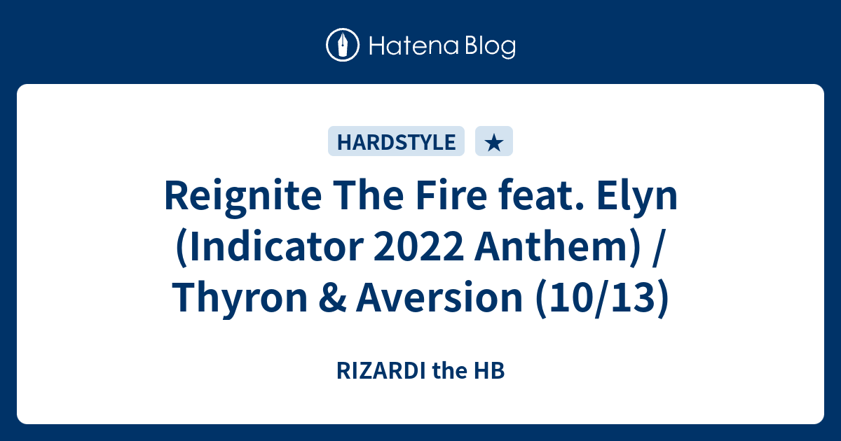 Reignite The Fire feat. Elyn (Indicator 2022 Anthem) / Thyron ...