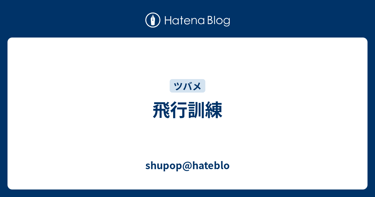 飛行訓練 - shupop@hateblo