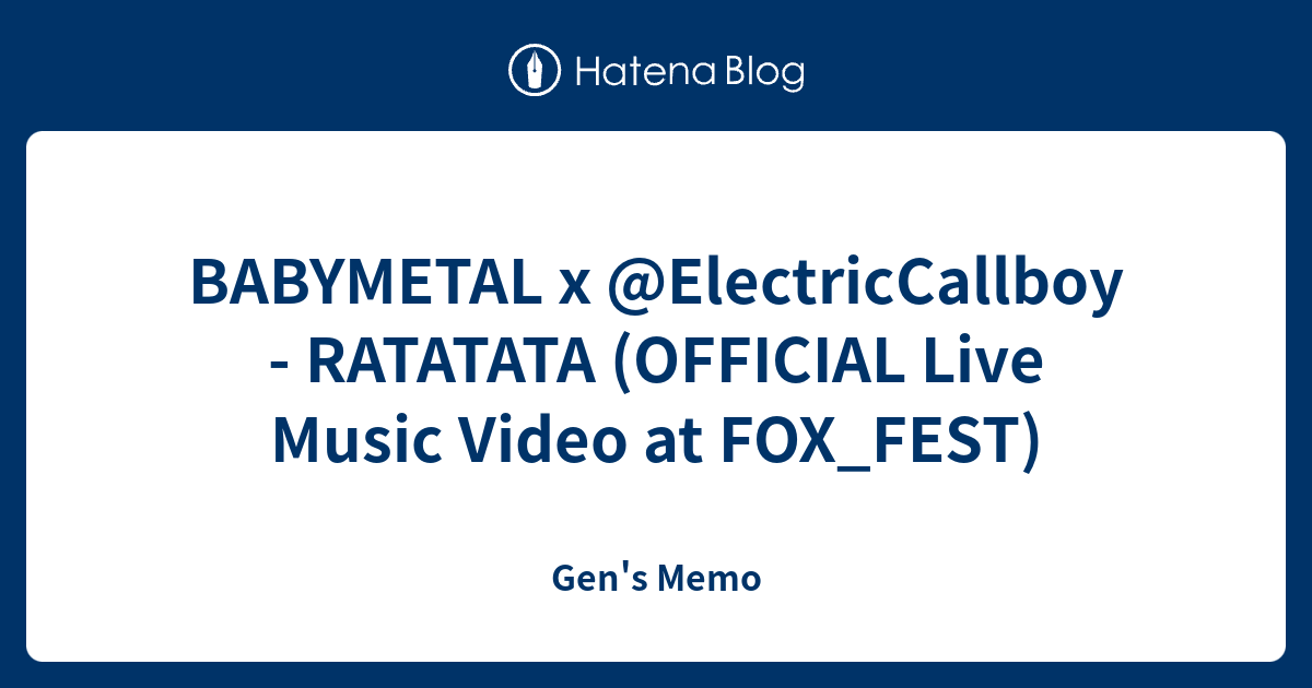 BABYMETAL x @ElectricCallboy - RATATATA (OFFICIAL Live Music Video at ...