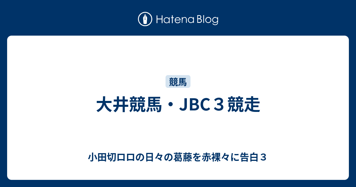 大井競馬・JBC3競走 - 小田切ロロの日々の葛藤を赤裸々に告白3