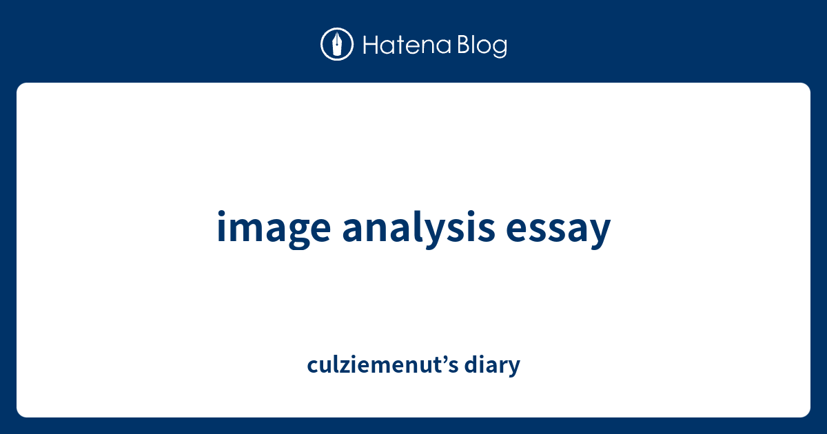 image analysis essay - culziemenut’s diary