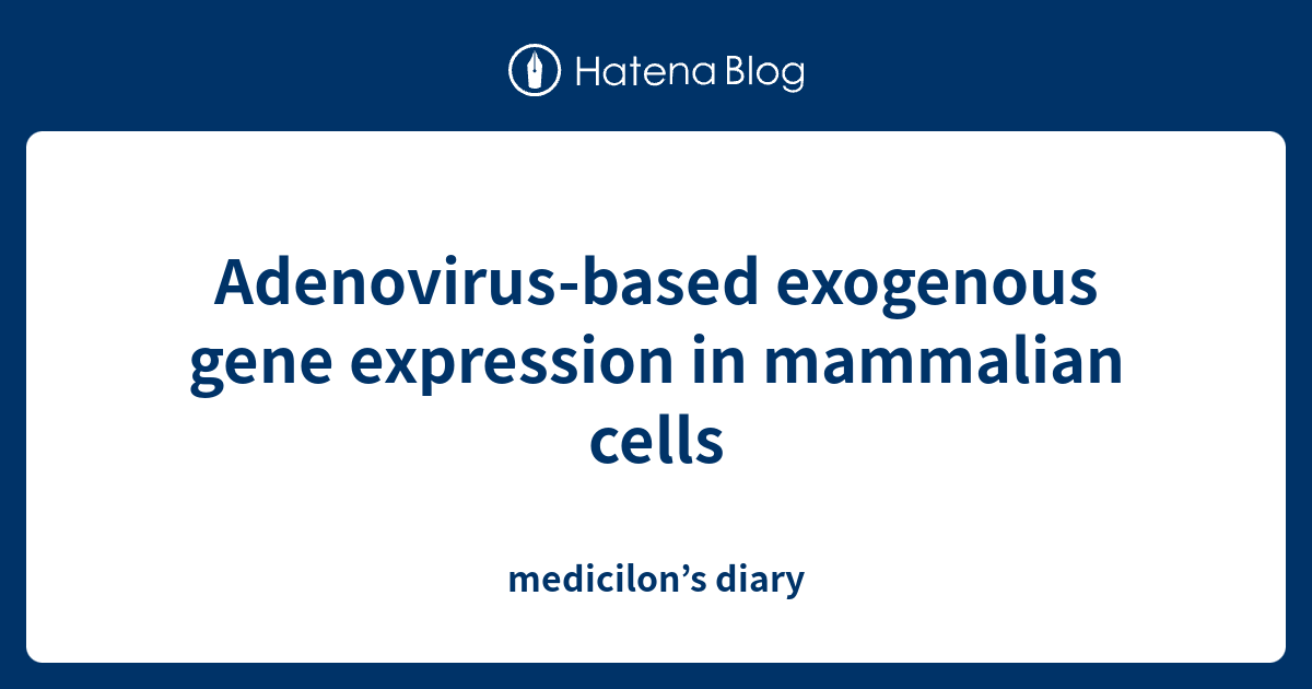 Adenovirus-based exogenous gene expression in mammalian cells ...
