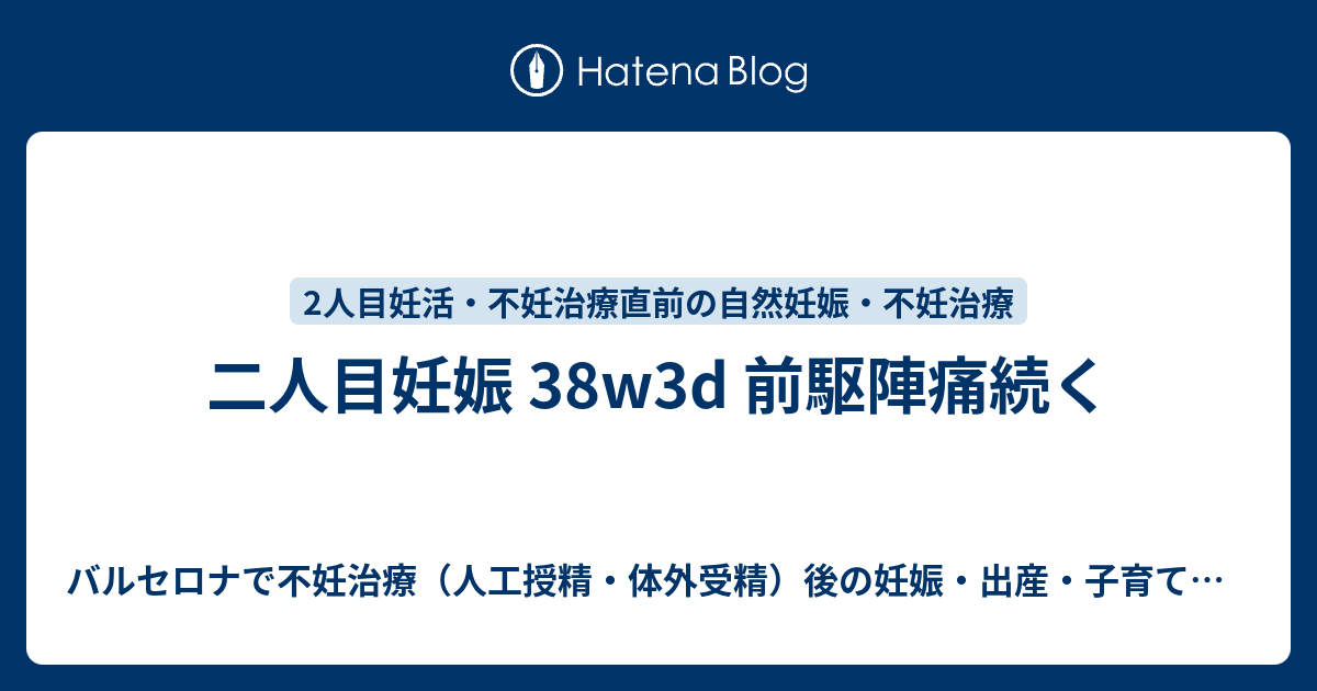 二人目妊娠 38w3d 前駆陣痛続く - バルセロナで不妊治療（人工授精・体外受精）後の妊娠・出産・子育て記録