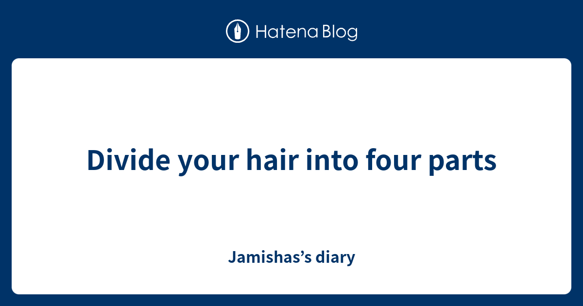 Divide your hair into four parts - Jamishas’s diary