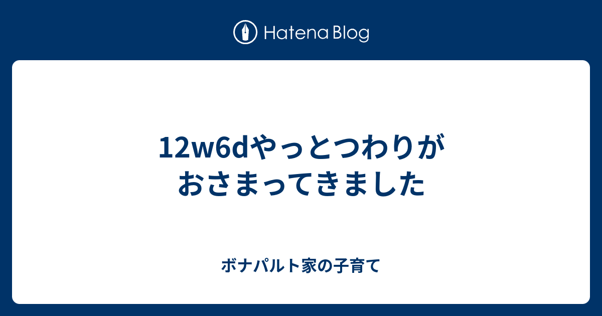 12w6dやっとつわりがおさまってきました - ボナパルト家の子育て
