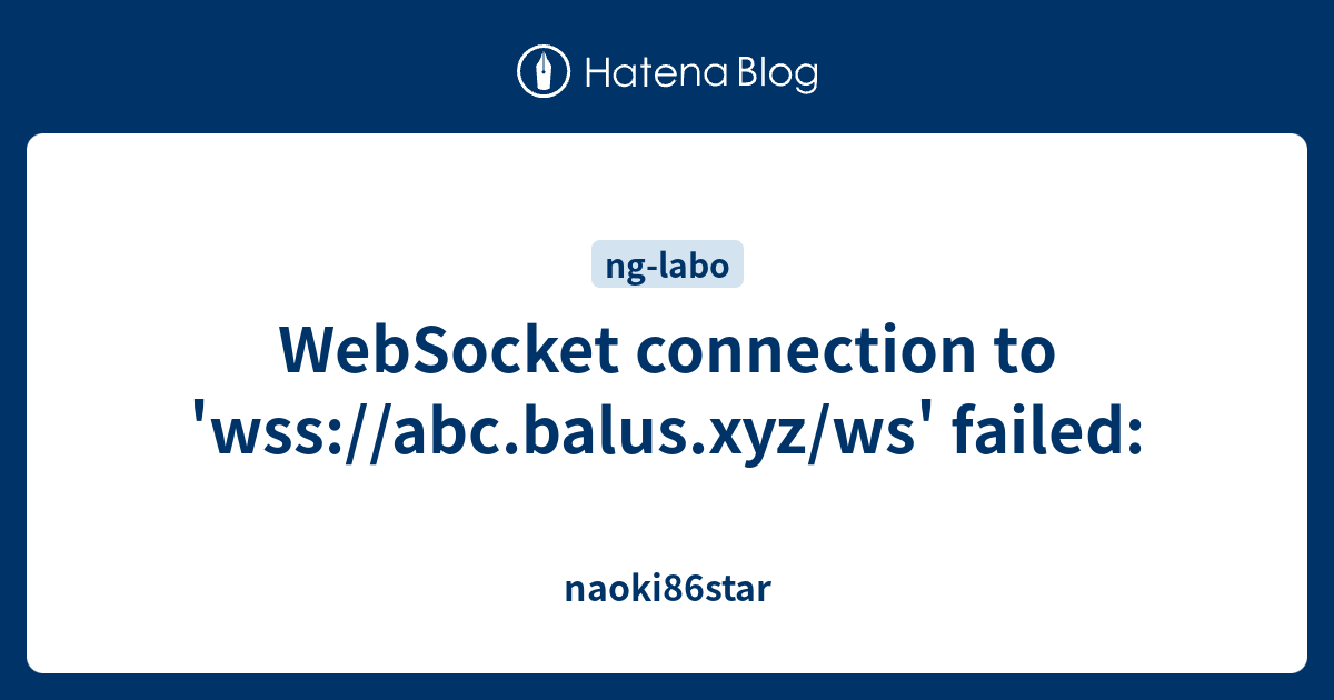 WebSocket connection to 'wss://abc.balus.xyz/ws' failed: - naoki86star