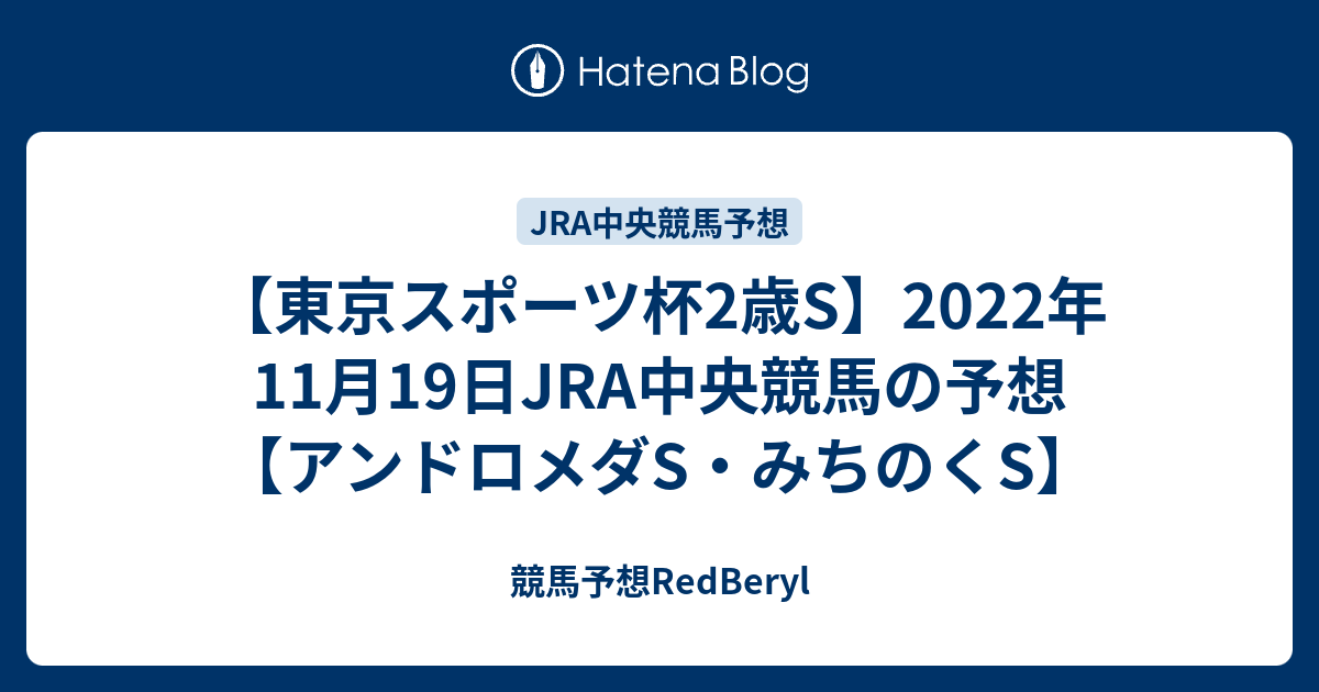 【東京スポーツ杯2歳S】2022年11月19日JRA中央競馬の予想【アンドロメダS・みちのくS】 - 競馬予想RedBeryl