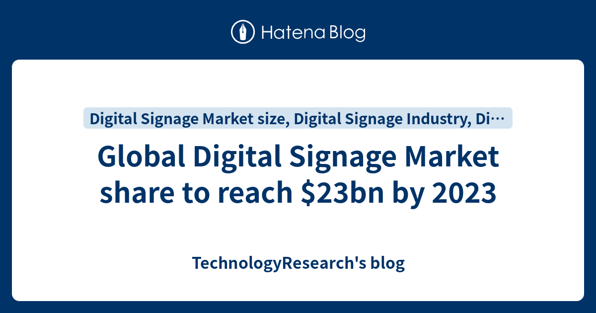 Global Digital Signage Market share to reach $23bn by 2023 ...