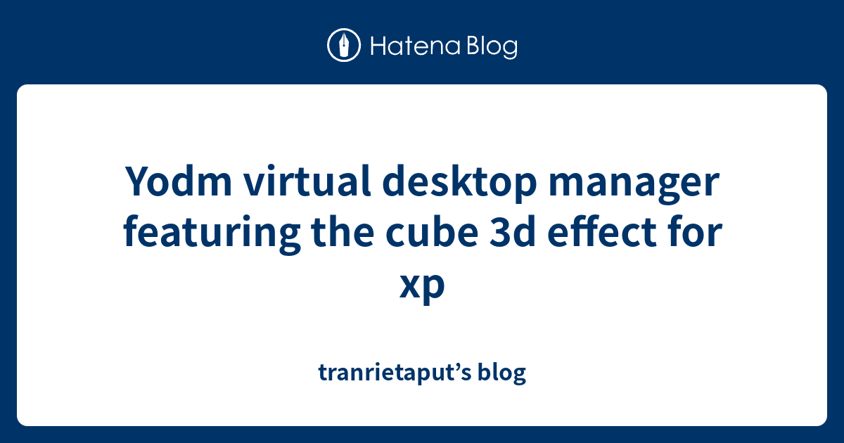 Yodm virtual desktop manager featuring the cube 3d effect for xp ...