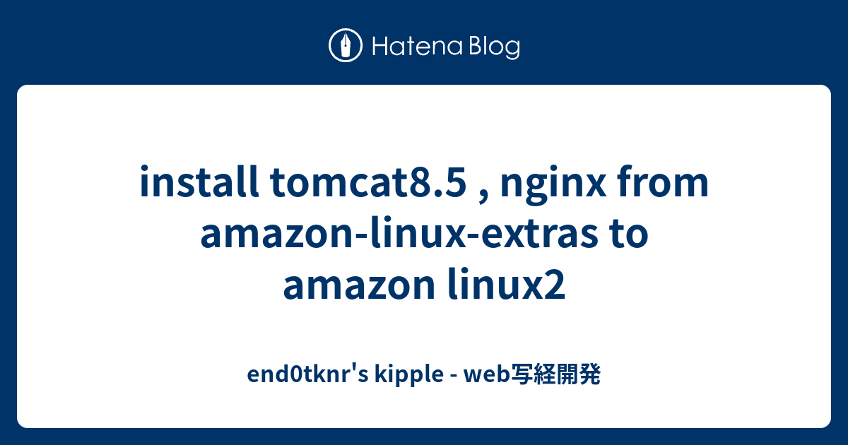 install tomcat8.5 , nginx from amazon-linux-extras to amazon linux2 - end0tknr's kipple - web写経開発