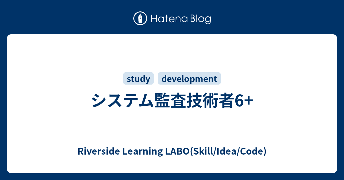 システム監査技術者6+ - Riverside Learning LABO(Skill/Idea/Code)