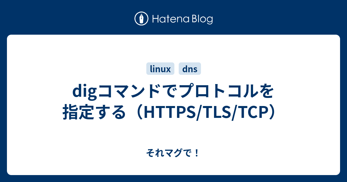 digコマンドでプロトコルを指定する（HTTPS/TLS/TCP） - それマグで！