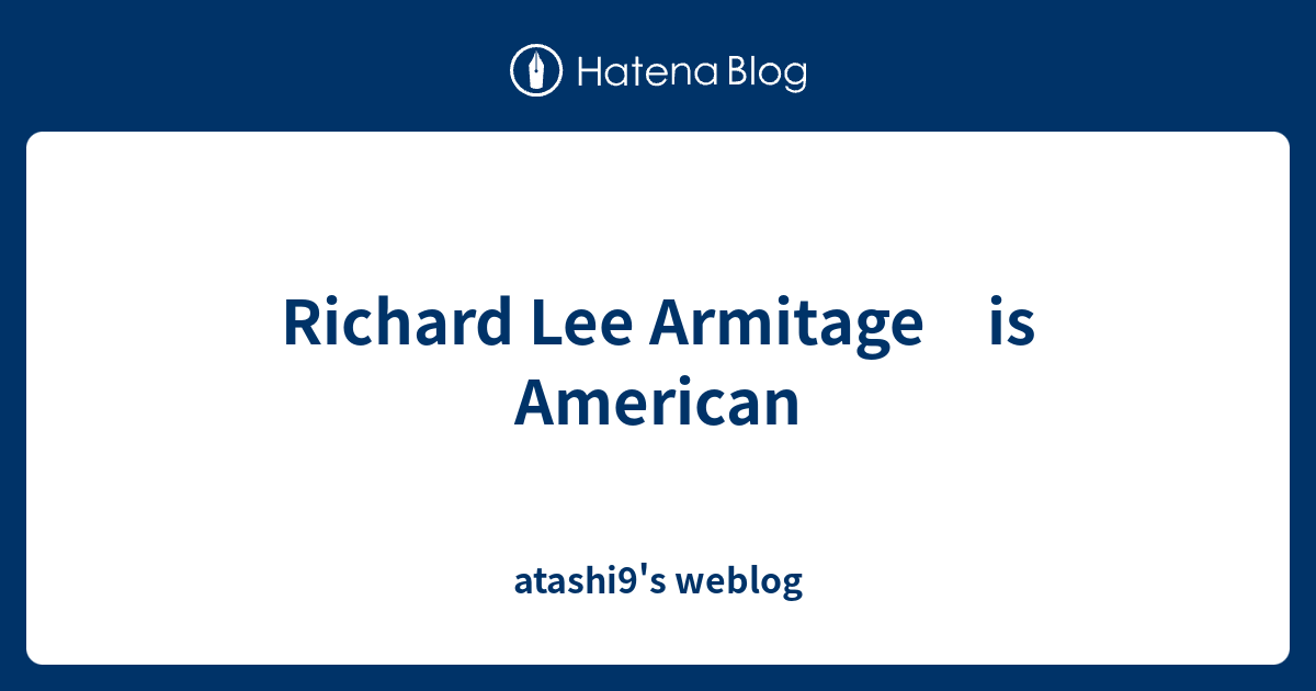 Richard Lee Armitage is American - atashi9's weblog