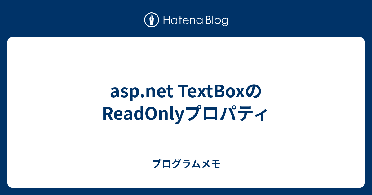 Asp TextBox ReadOnly 