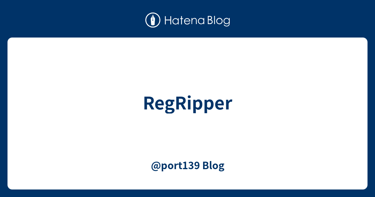 RegRipper - @port139 Blog