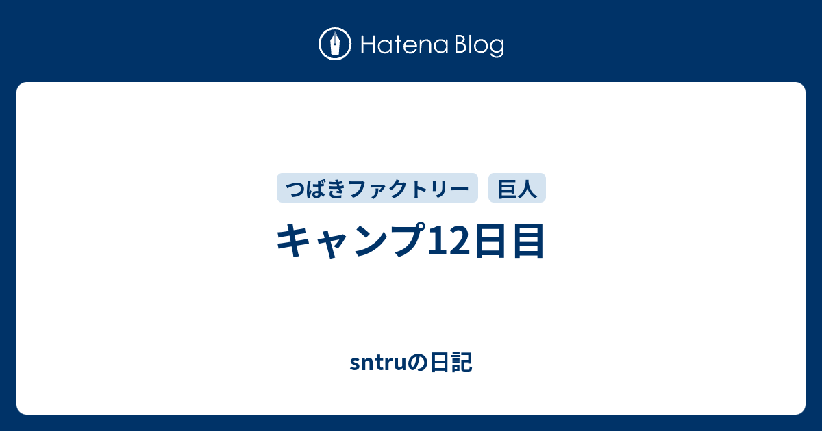 キャンプ12日目 - sntruの日記