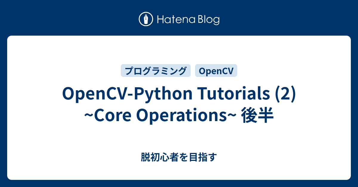OpenCV-Python Tutorials (2) ~Core Operations~ 後半 - 脱初心者を目指す