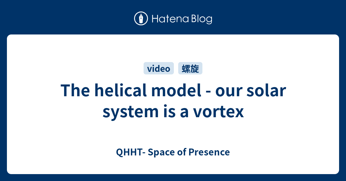The helical model - our solar system is a vortex - QHHT- Space of Presence