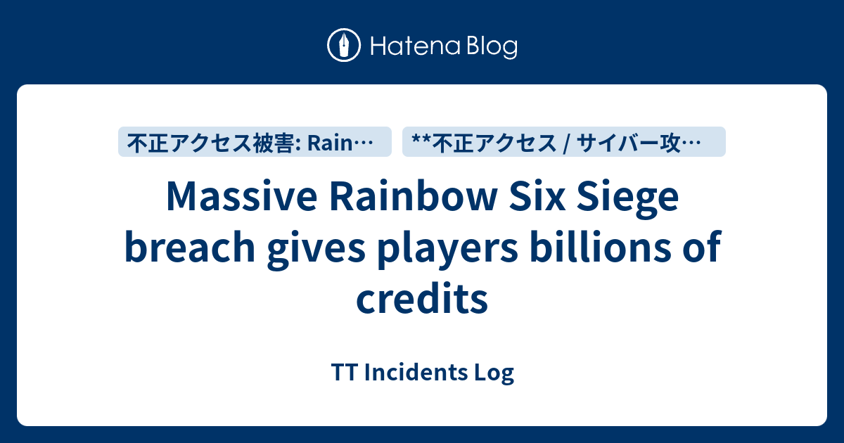 Massive Rainbow Six Siege breach gives players billions of credits - TT ...
