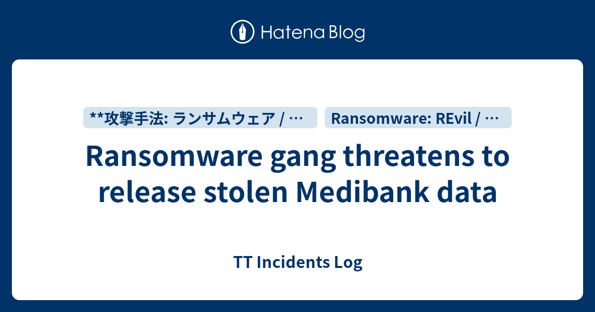 Ransomware gang threatens to release stolen Medibank data - TT ...