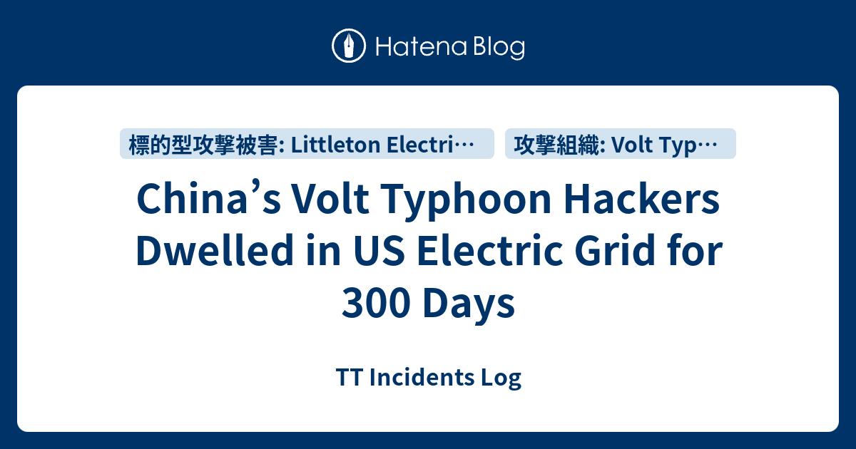 China’s Volt Typhoon Hackers Dwelled in US Electric Grid for 300 Days ...