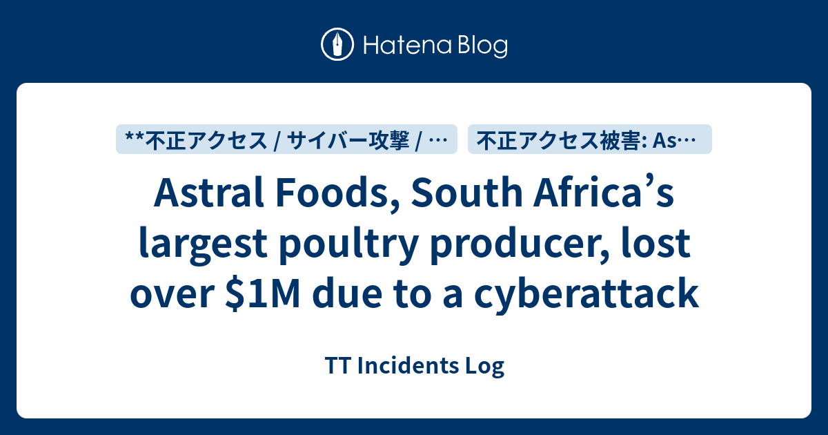 Astral Foods, South Africa’s largest poultry producer, lost over $1M ...