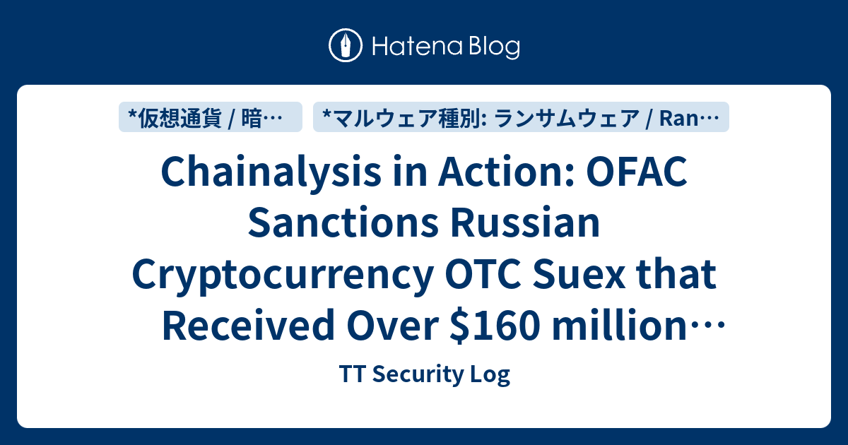Chainalysis in Action: OFAC Sanctions Russian Cryptocurrency OTC Suex ...