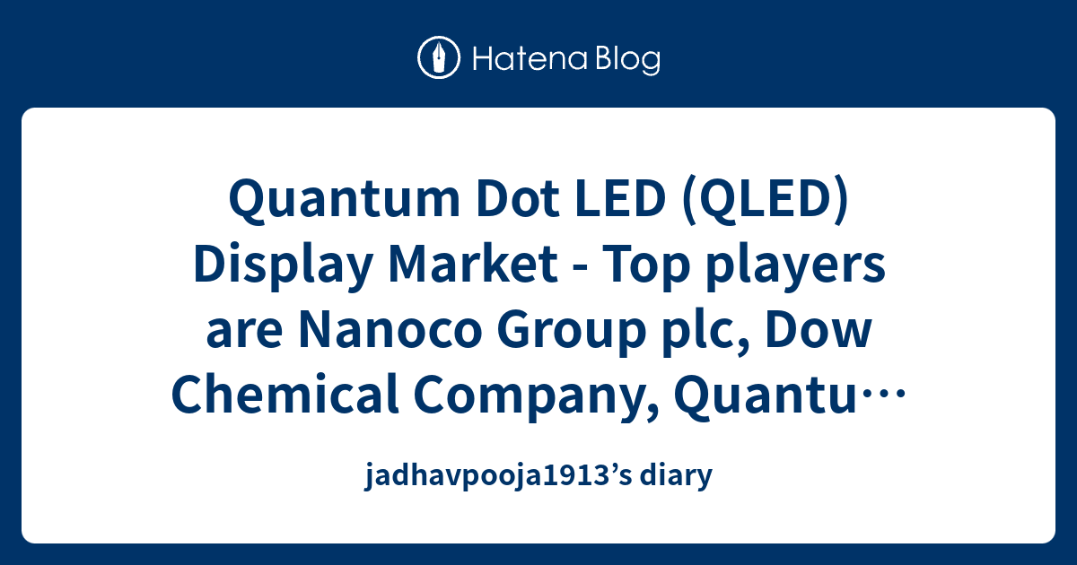 Quantum Dot LED (QLED) Display Market - Top players are Nanoco Group ...