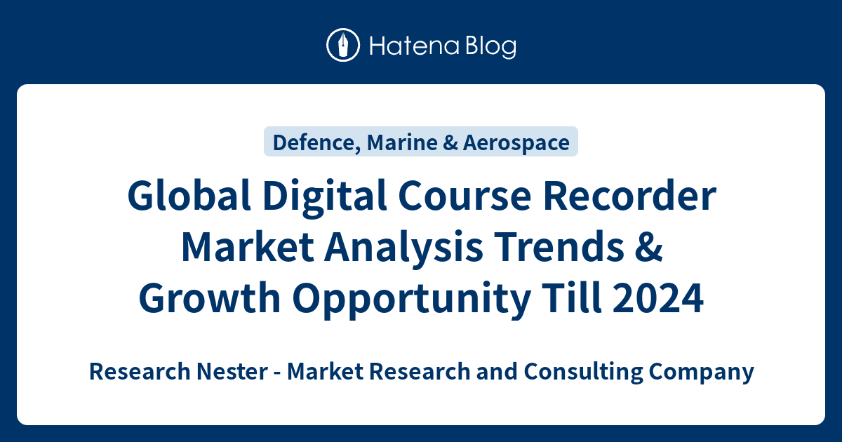 Digital Course Recorder Market Till 2024 - Research Nester - Market ...