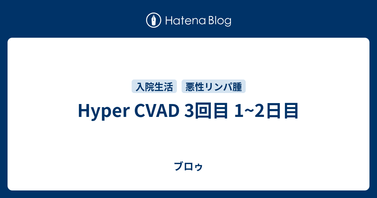Hyper CVAD 3回目 1~2日目 - ブロゥ