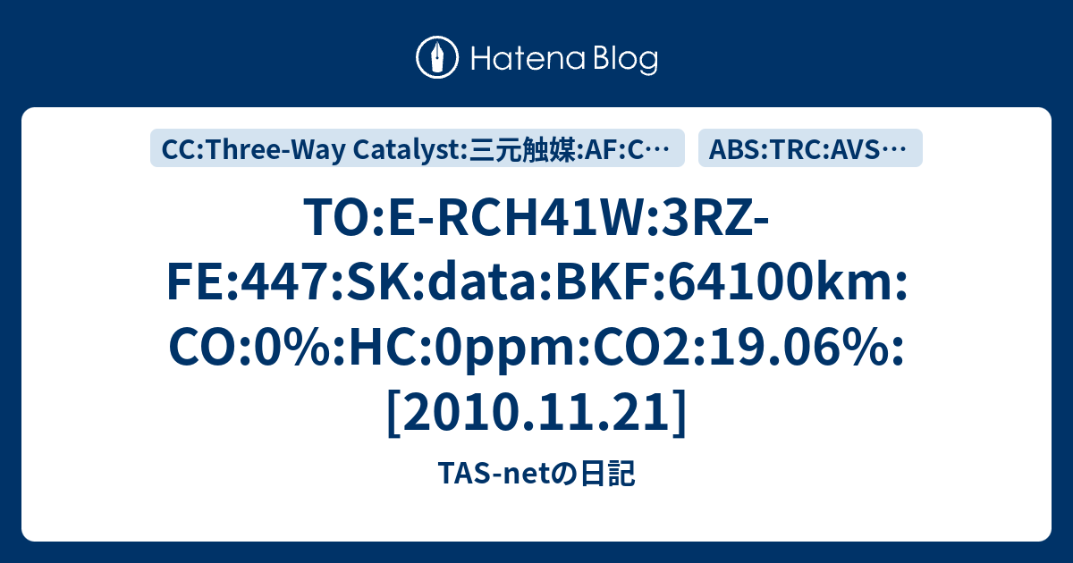TO:E-RCH41W:3RZ-FE:447:SK:data:BKF:64100km:CO:0%:HC:0ppm:CO2:19.06% ...