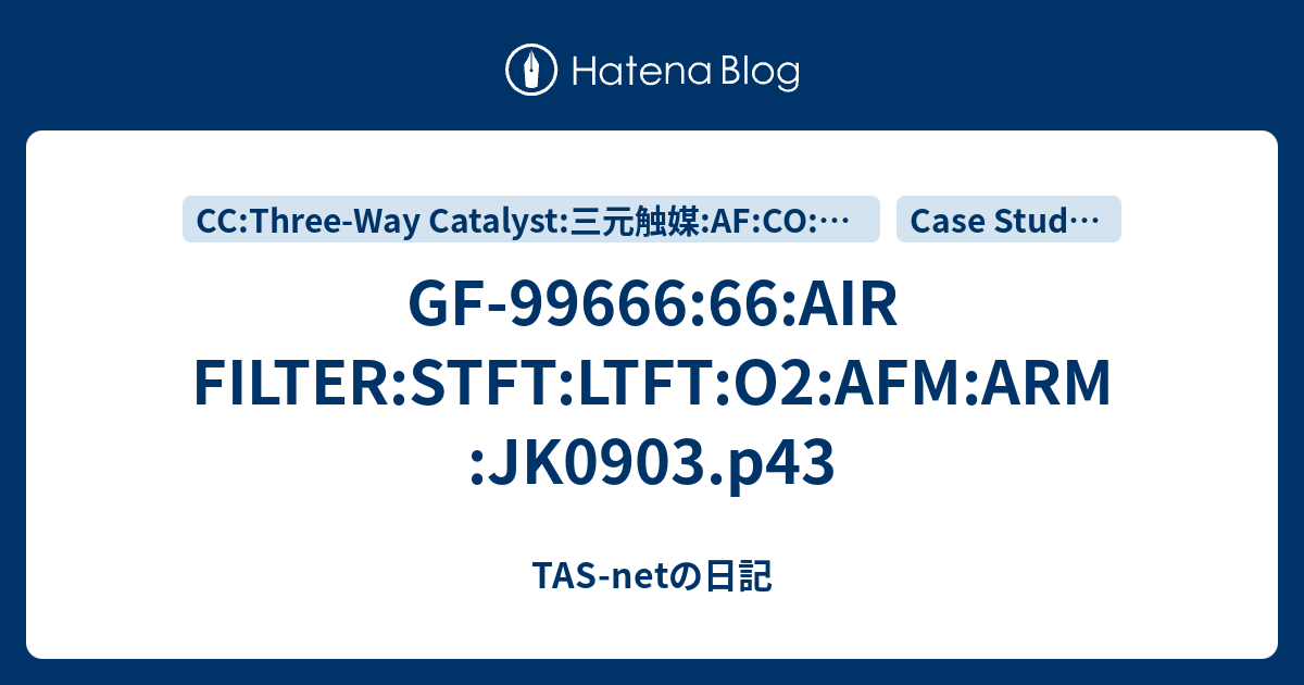 GF-99666:66:AIR FILTER:STFT:LTFT:O2:AFM:ARM:JK0903.p43 - TAS-netの日記