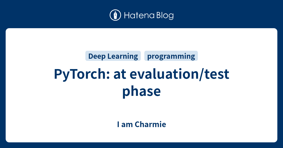 PyTorch: at evaluation/test phase - I am Charmie