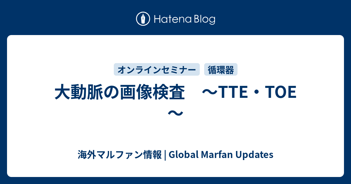 大動脈の画像検査 ～TTE・TOE～ - 海外マルファン情報