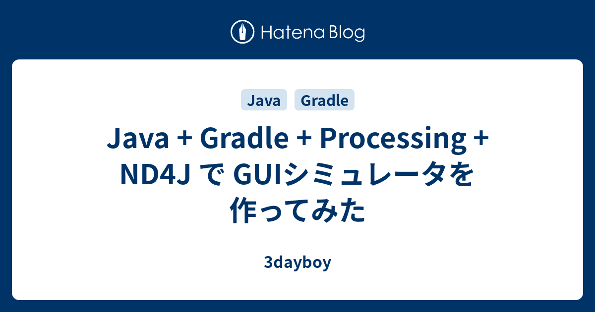 Java + Gradle + Processing + ND4J で GUIシミュレータを作ってみた - 3dayboy
