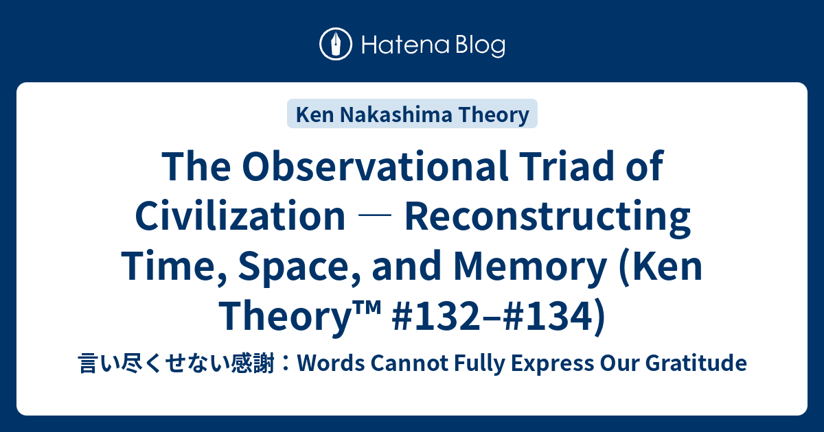 The Observational Triad of Civilization — Reconstructing Time, Space ...