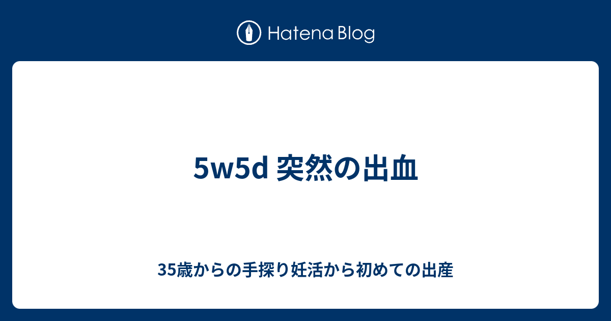 5w5d 突然の出血 - 35歳からの手探り妊活から初めての出産