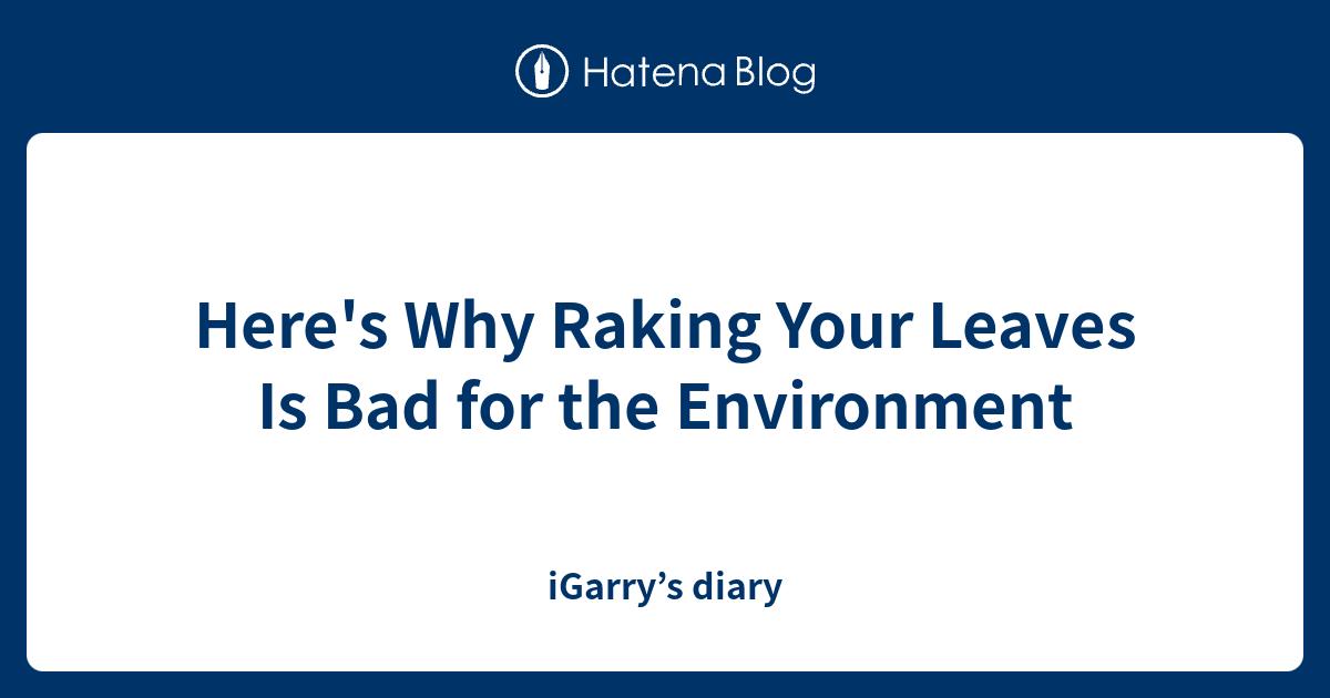 Here's Why Raking Your Leaves Is Bad for the Environment - iGarry’s diary