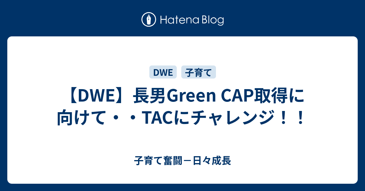 【DWE】長男Green CAP取得に向けて・・TACにチャレンジ！！ - 子育て奮闘－日々成長