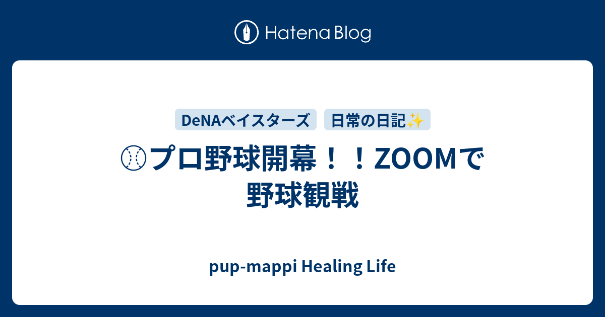 ⚾プロ野球開幕！！ZOOMで野球観戦 - pup-mappi Healing Life