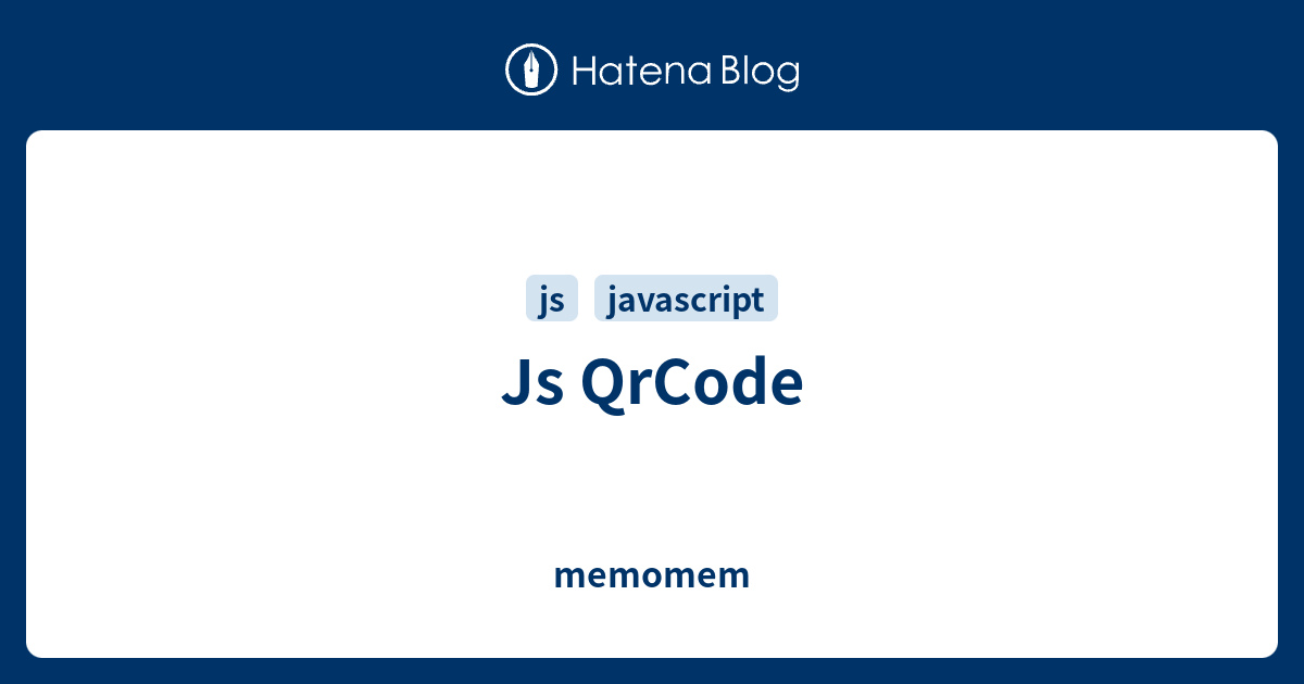 Js QrCode - memomem