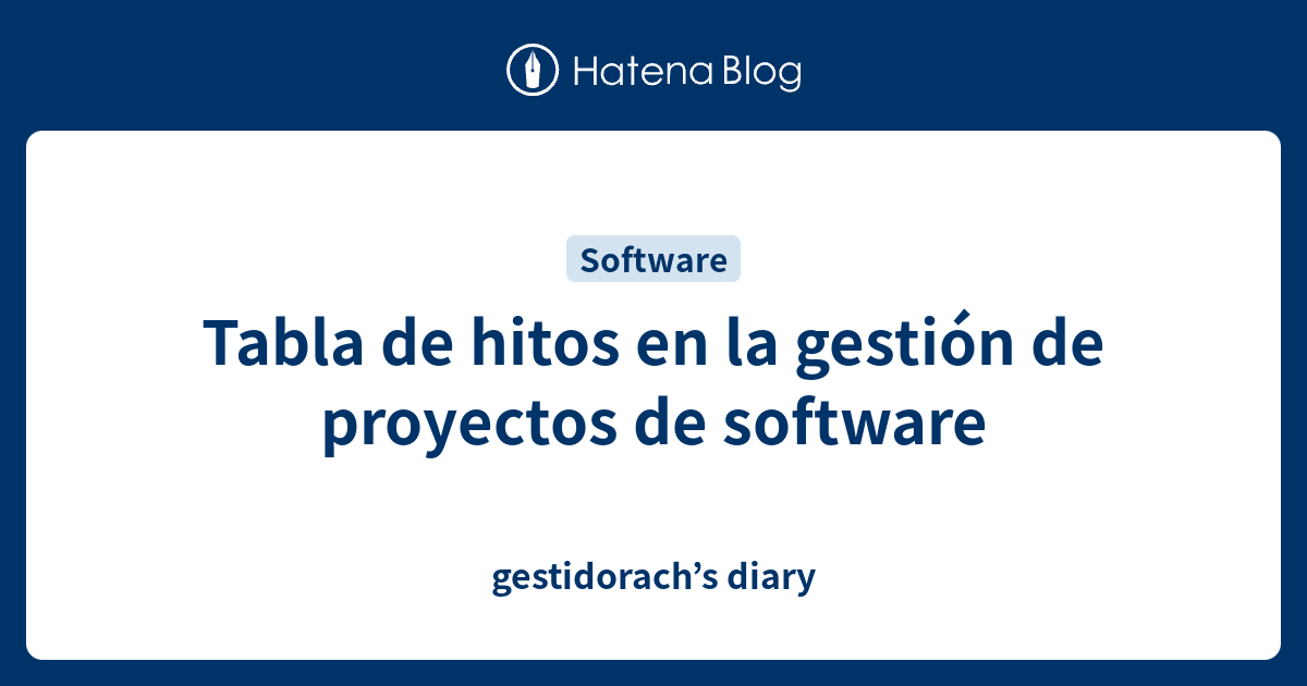 Tabla de hitos en la gestión de proyectos de software - gestidorach’s diary