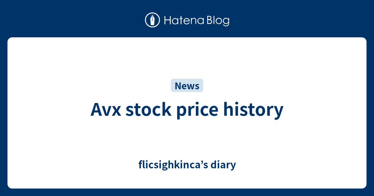 Avx stock price history - flicsighkinca’s diary