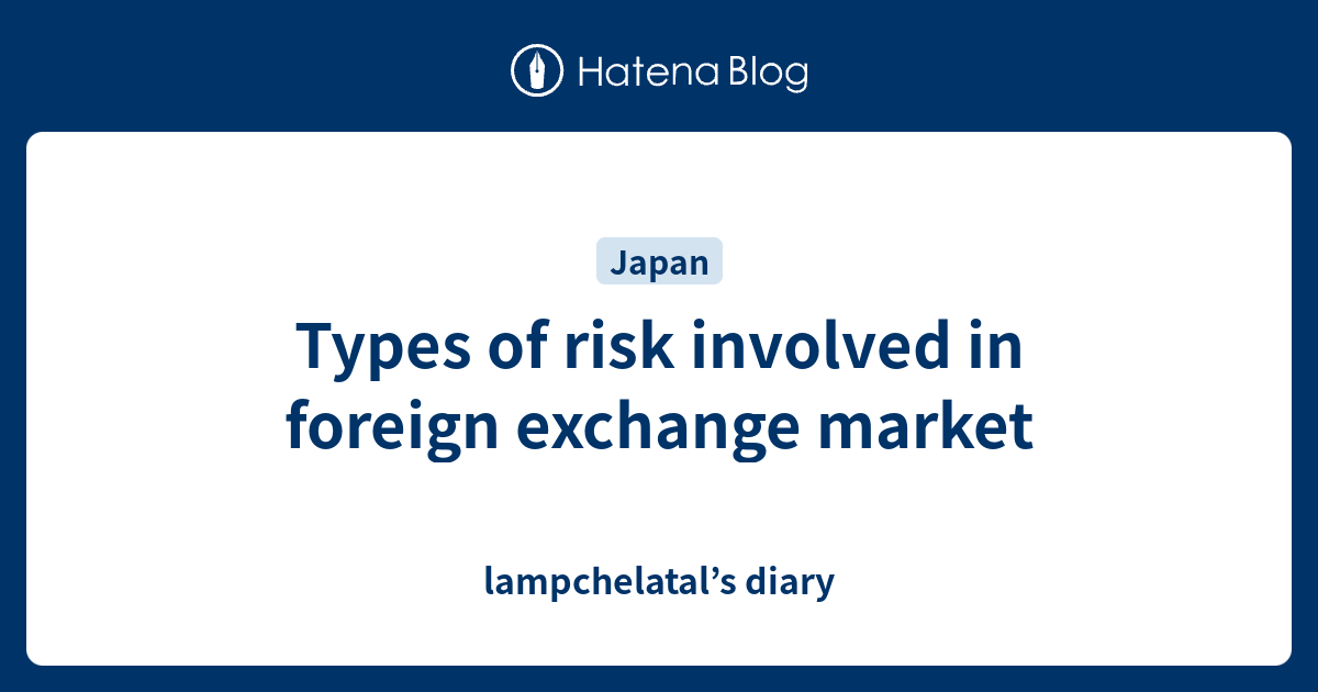 Types of risk involved in foreign exchange market - lampchelatal’s diary