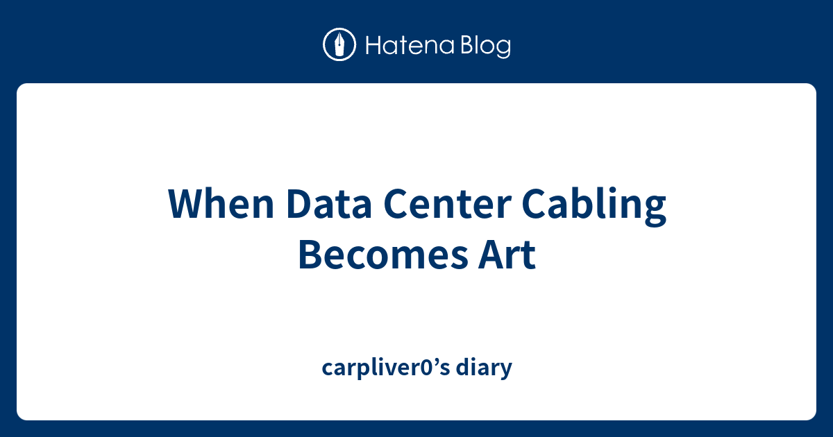 When Data Center Cabling Becomes Art - carpliver0’s diary